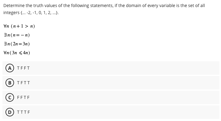 Solved Determine the truth values of the following | Chegg.com