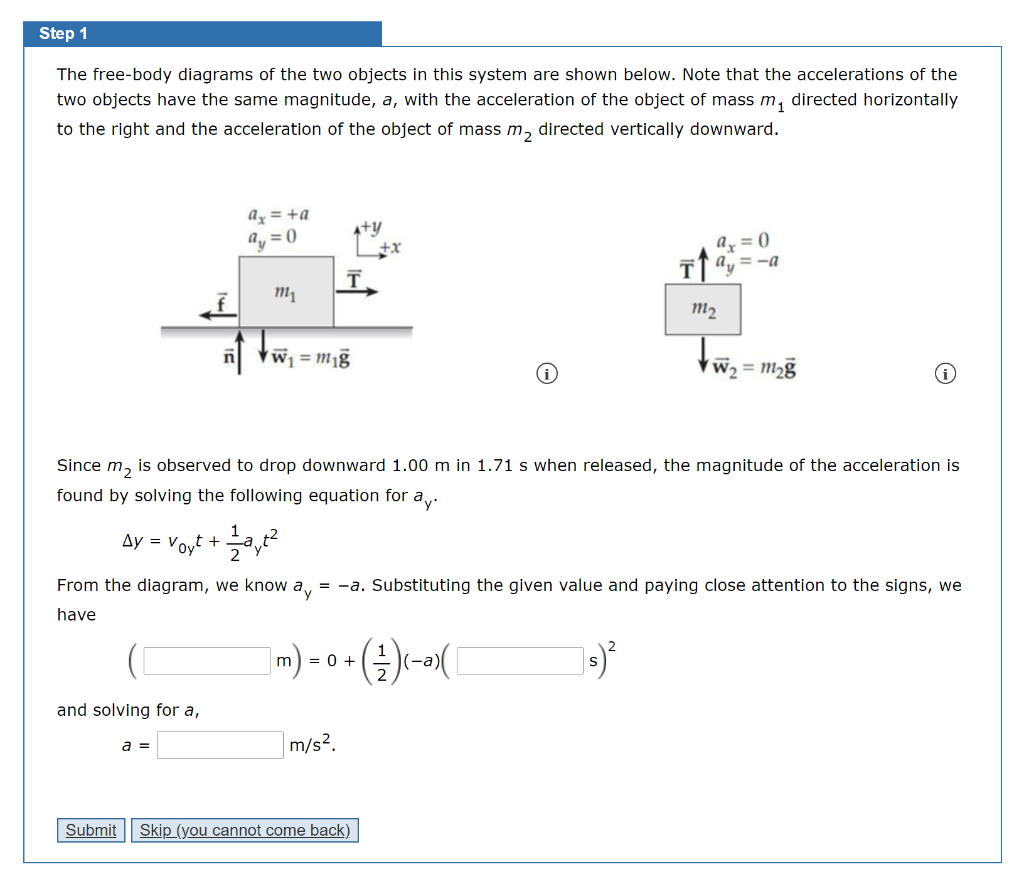 Solved A B Objects With Masses M1 12 0 Kg And M2 6 0