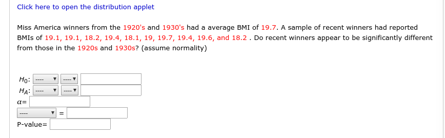 Solved Click here to open the distribution applet Miss | Chegg.com