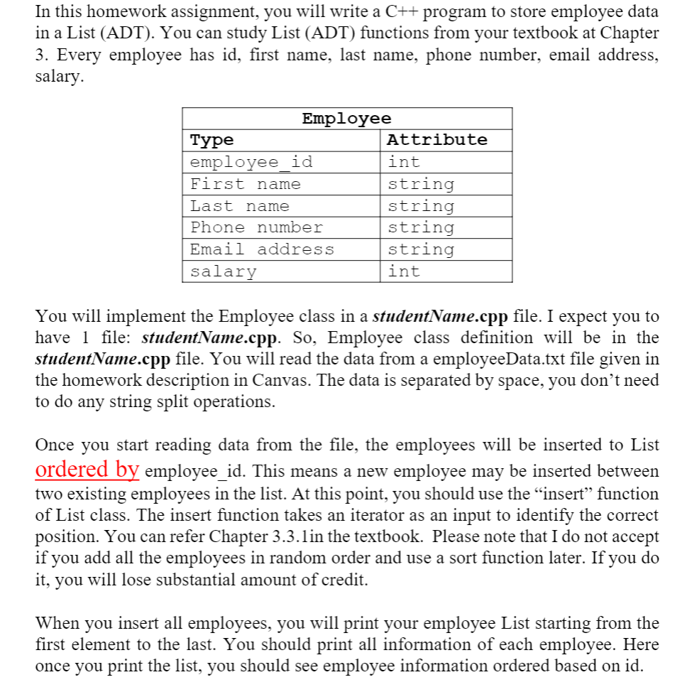 Solved In this homework assignment, you will write a C++ | Chegg.com