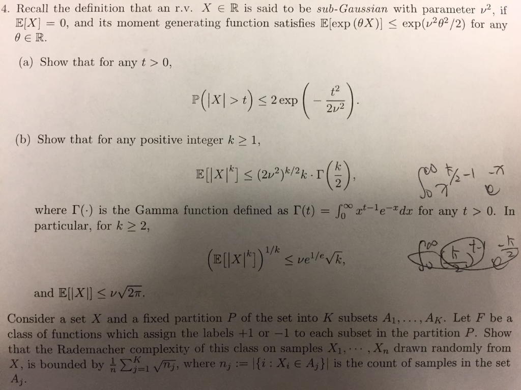 Solved 4. Recall the definition that an r.v. XER is said to | Chegg.com