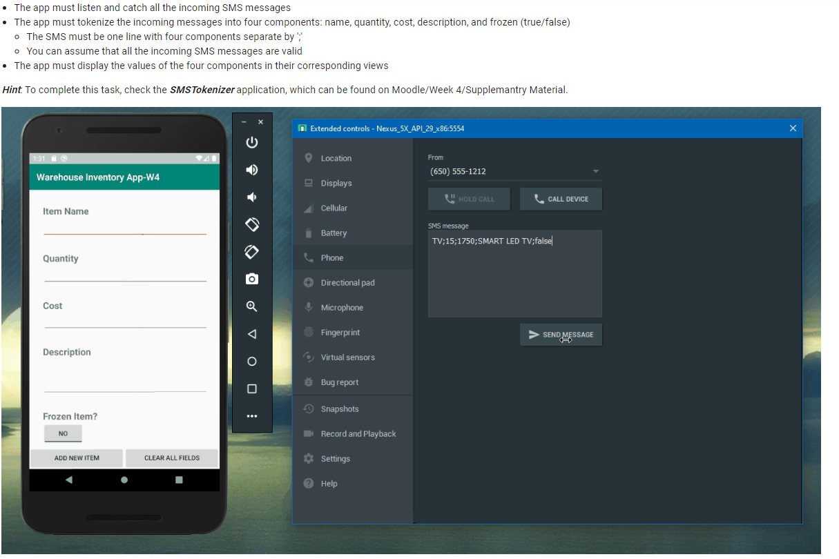We've made a warehouse inventory app and we have to | Chegg.com