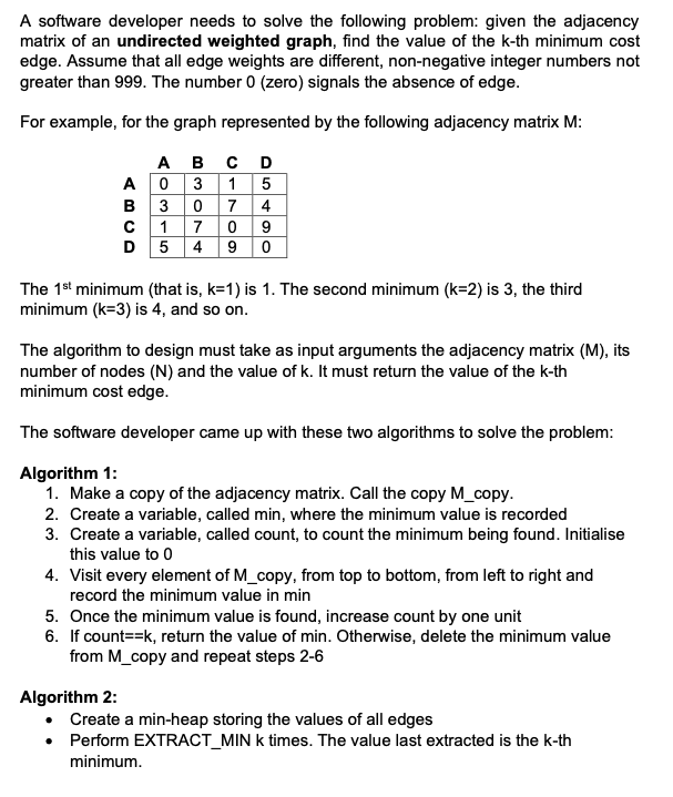 Solved what is the pseudocode for algorithm 1 and 2 as | Chegg.com