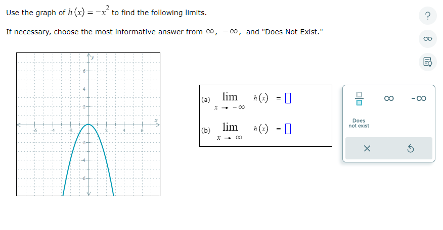 Solved Use the graph of h(x)=−x2 to find the following | Chegg.com