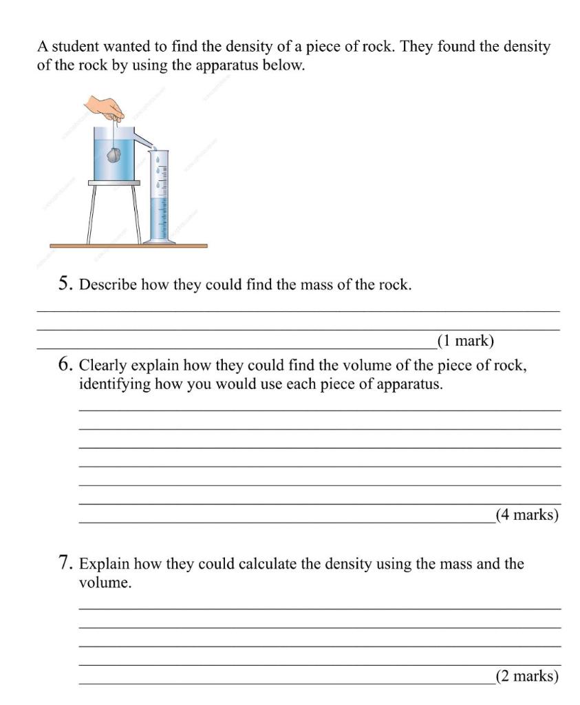 Solved Density worksheet A student had a cube of aluminium. | Chegg.com