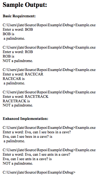Solved Write a recursive function to check whether a given | Chegg.com