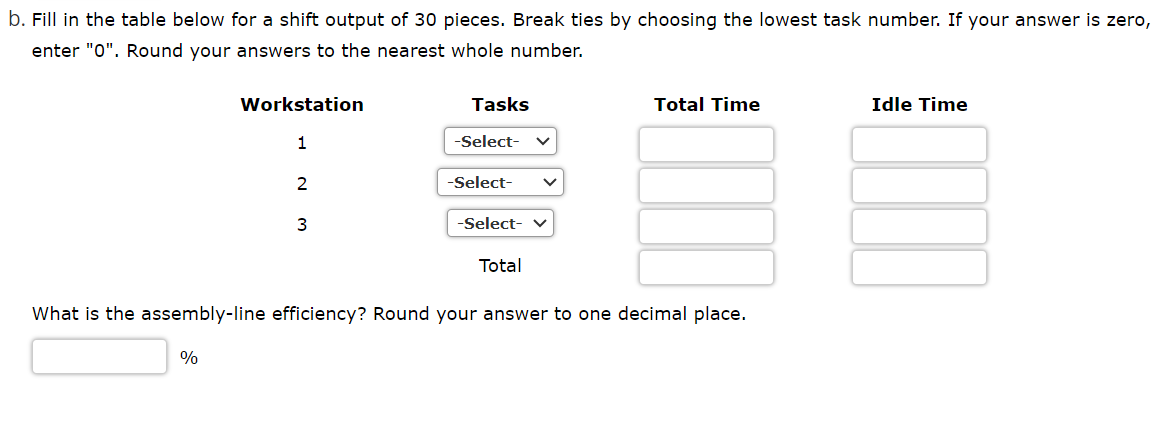 Solved Balance the assembly line shown below for (a) a shift | Chegg.com