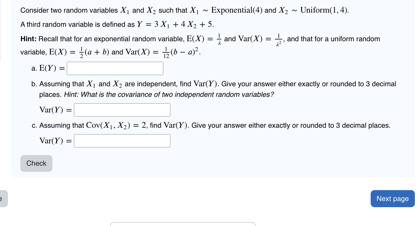 Solved A third random variable is defined as Y=3X1+4X2+5. | Chegg.com