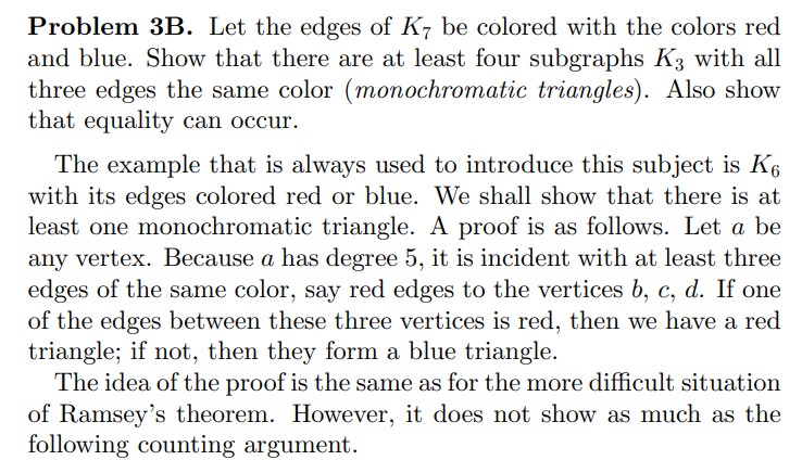 Solved Problem 3B. Let the edges of K7 be colored with the | Chegg.com
