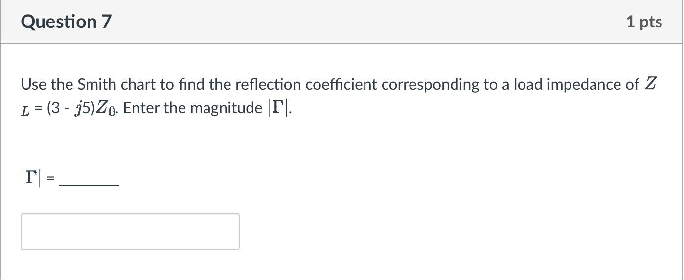 Solved Please solve Question 7Use the Smith chart to find | Chegg.com