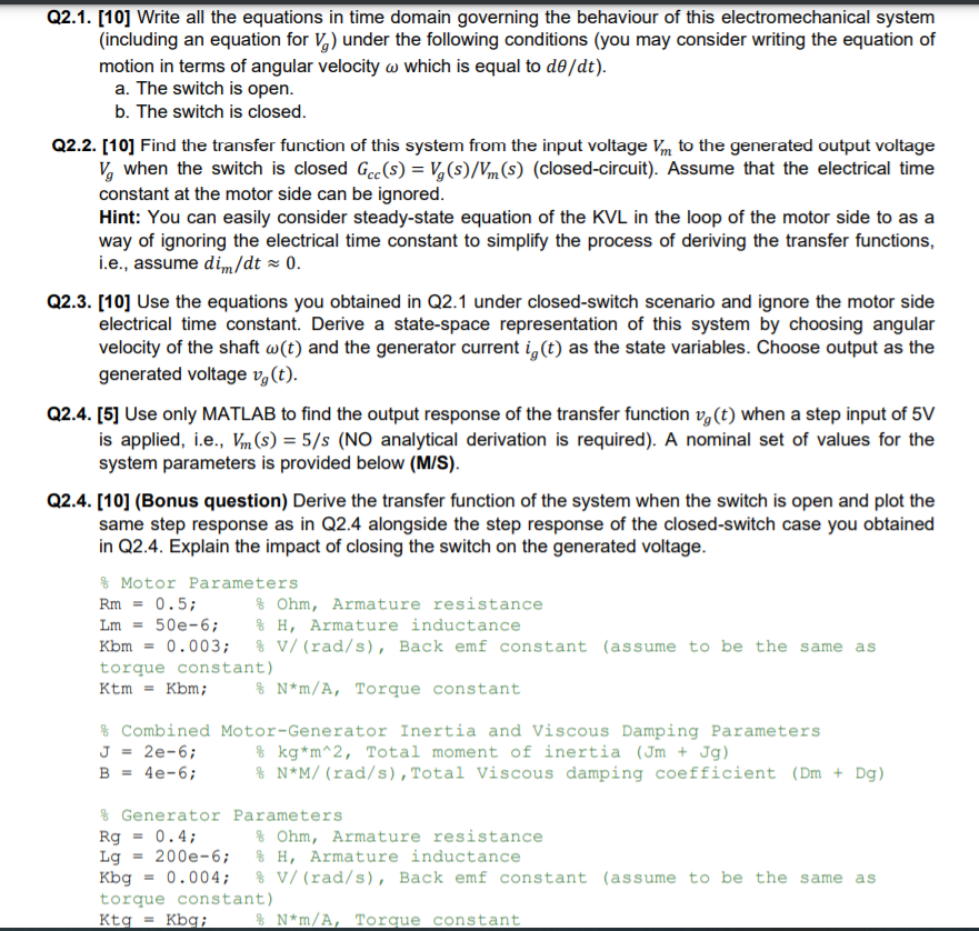 Solved Question 2 [35 plus 10 bonus marks]. A coupled DC | Chegg.com