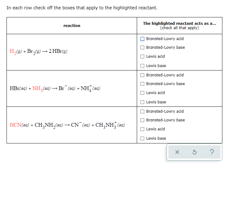 Solved In each row check off the boxes that apply to the | Chegg.com