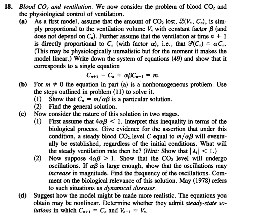 Solved Blood CO2 and ventilation. We now consider the | Chegg.com