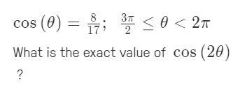 Solved cos (6) = }; 34 | Chegg.com
