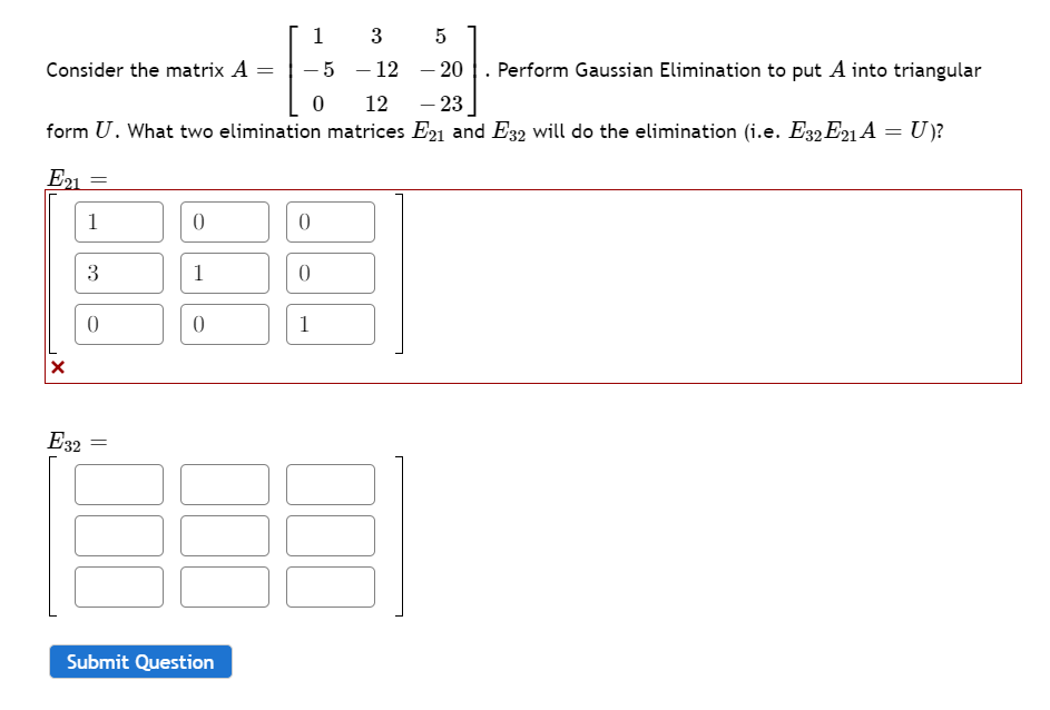 Solved 1 1 2 Consider the matrix A= - 3 - 2 - 2 Perform | Chegg.com