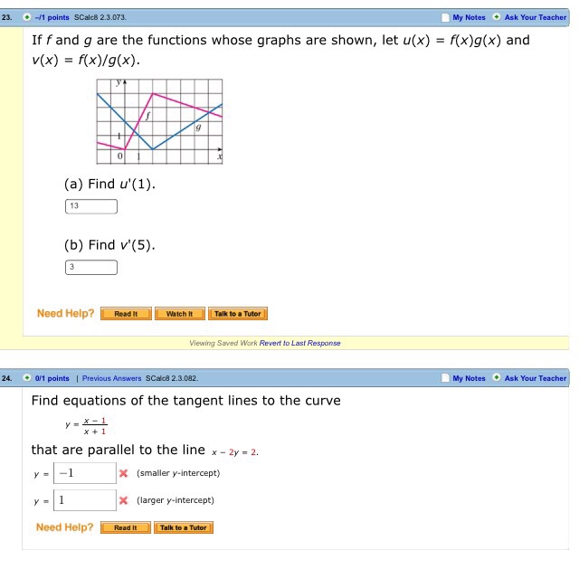 Solved 23. 24. -1 points scalc8 2.3.073. My Notes Ask Your | Chegg.com