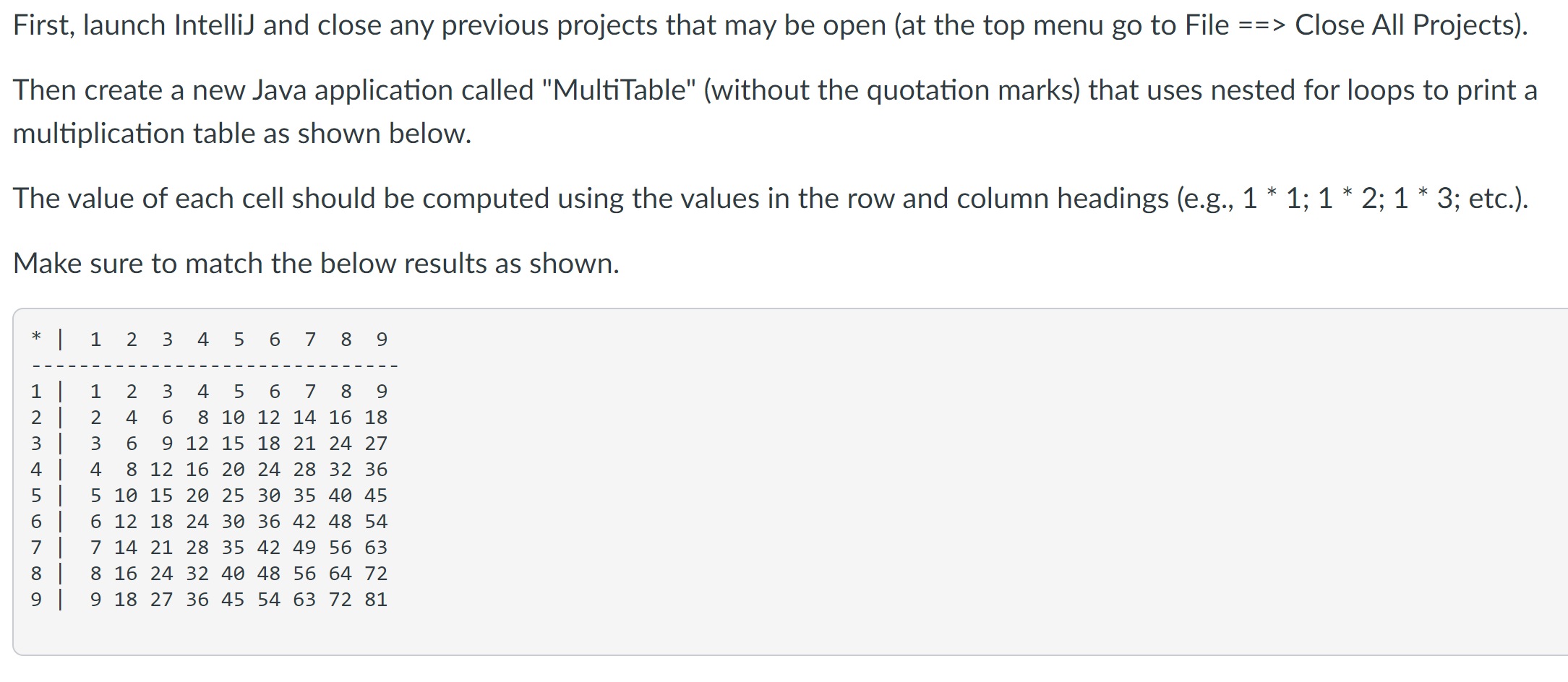 Solved First, launch IntelliJ and close any previous | Chegg.com
