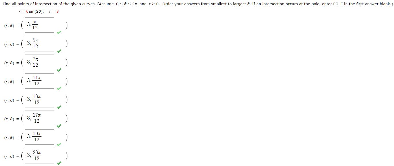 Solved Find all points of intersection of the given curves. | Chegg.com