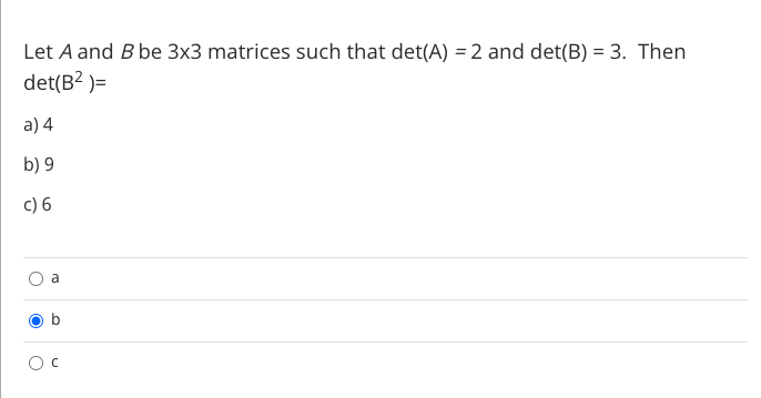 Solved Let A and B be 3×3 matrices such that det(A)=2 and | Chegg.com