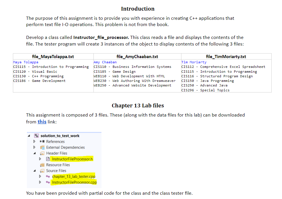Solved Introduction The purpose of this assignment is to | Chegg.com