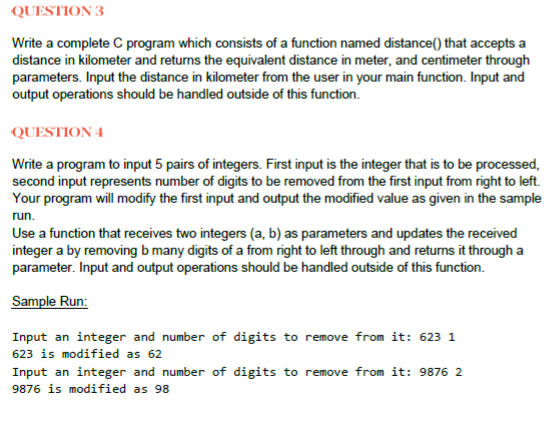 Solved QUESTION 3 Write a complete C program which consists | Chegg.com