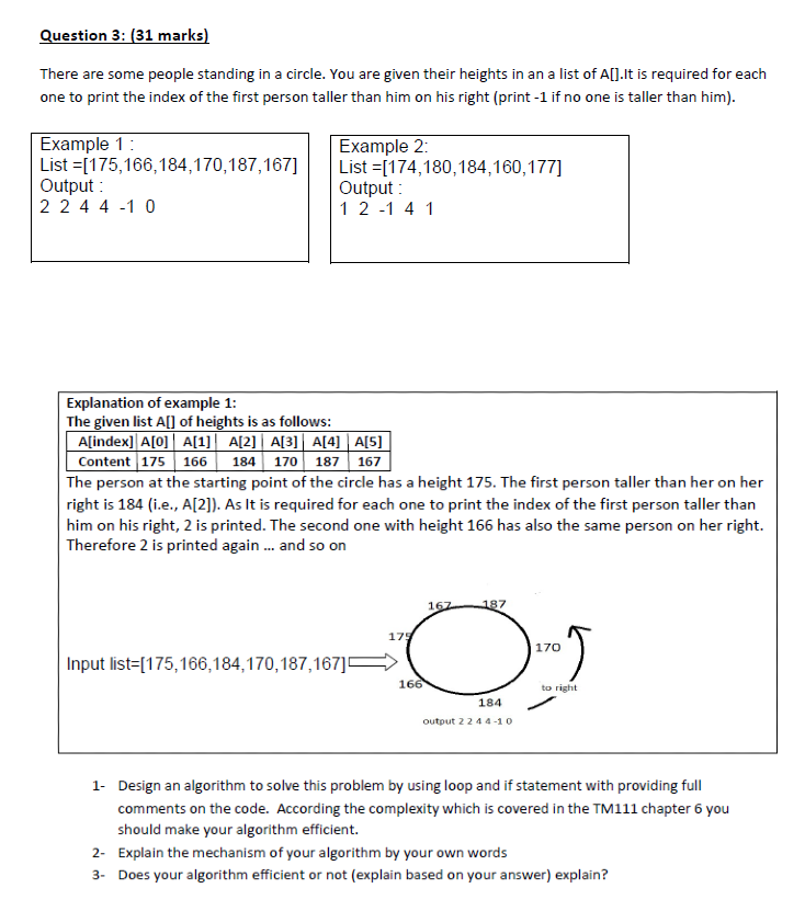 Solved Question 3: (31 marks) There are some people standing | Chegg.com