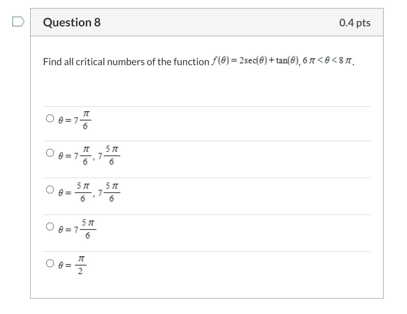 Solved Find all critical numbers of the function f(θ) | Chegg.com