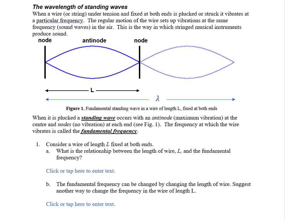 Solved The wavelength of standing waves When a wire (or | Chegg.com