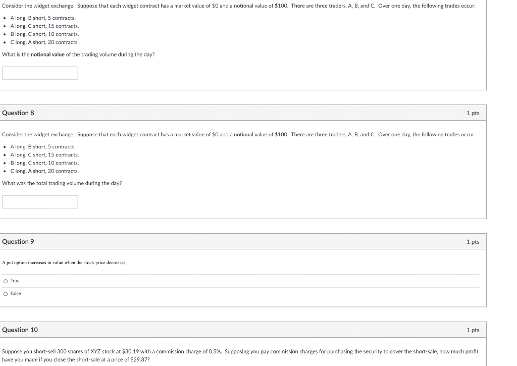 Consider the widget exchange. Suppose that each | Chegg.com