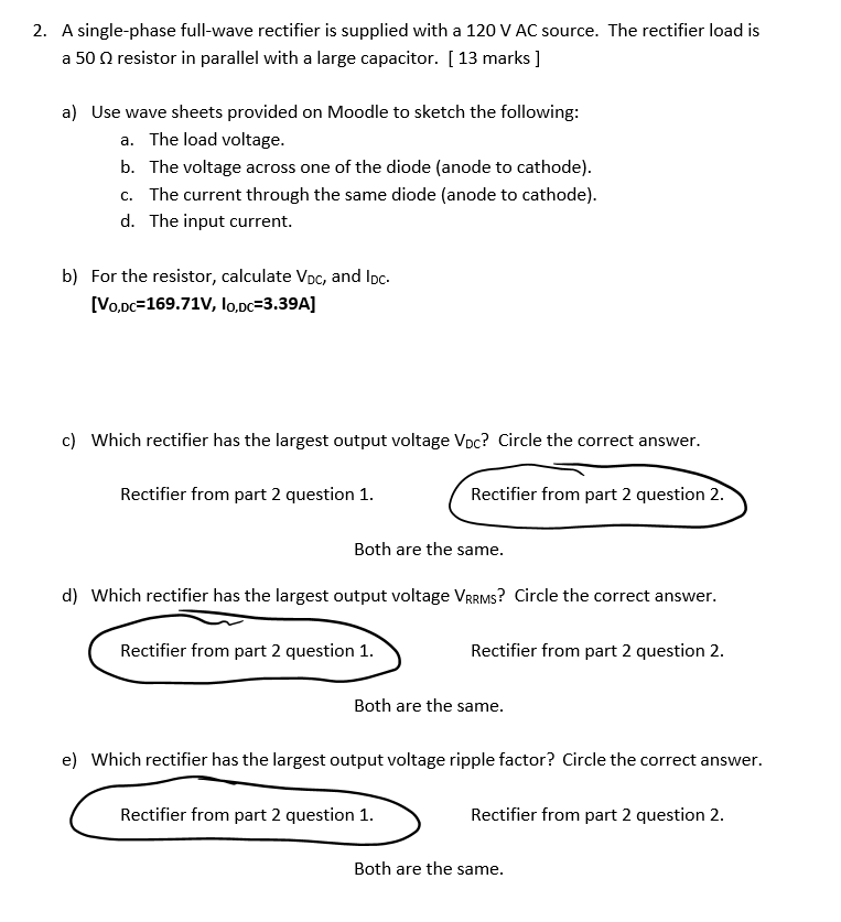 Solved Just need help in finding VoDC and IoDC for both 1 | Chegg.com