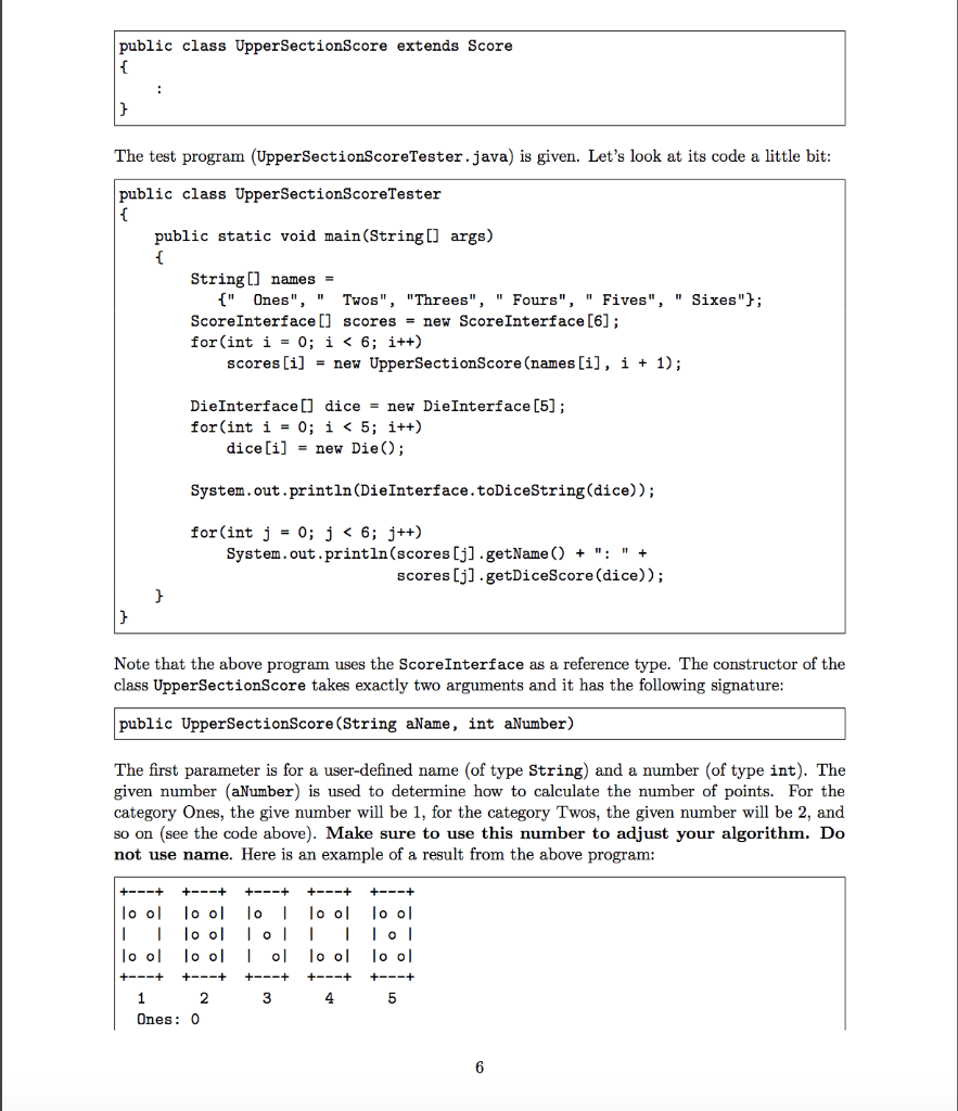 Project 4 - Yahtzee (Object-Oriented Programming) CS | Chegg.com