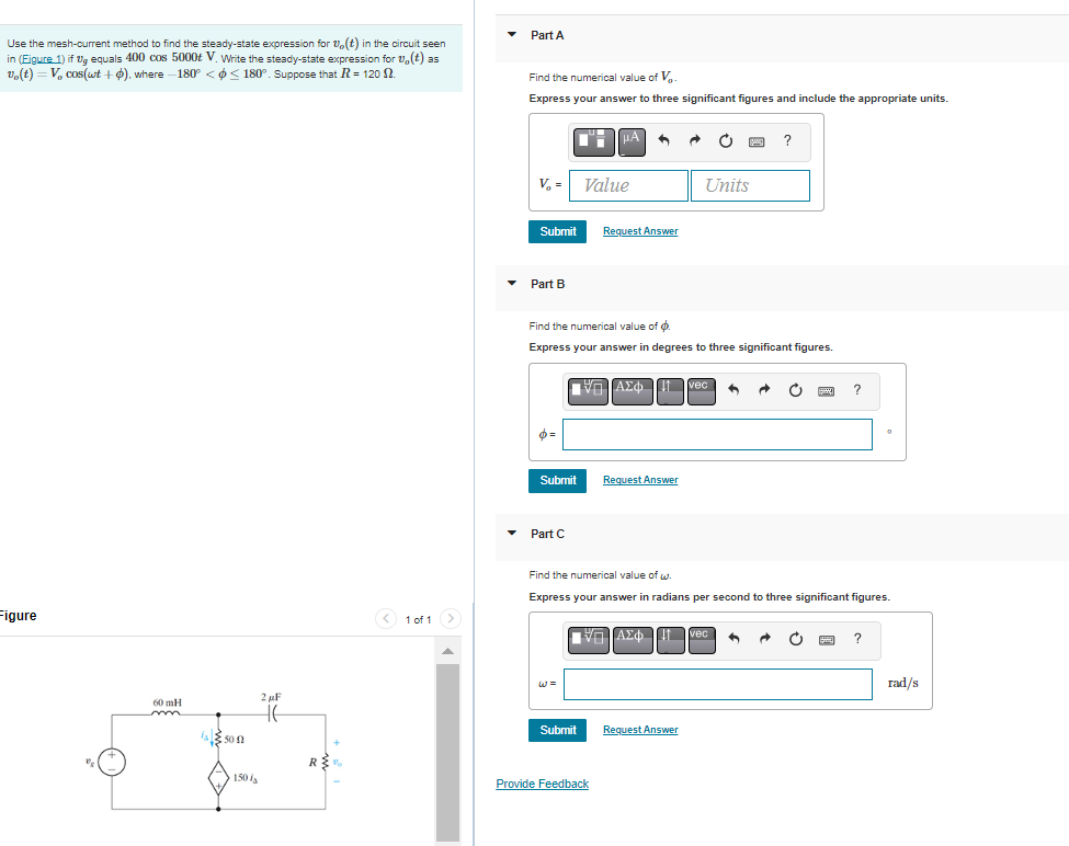 Solved Use the mesh-current method to find the steady-state | Chegg.com