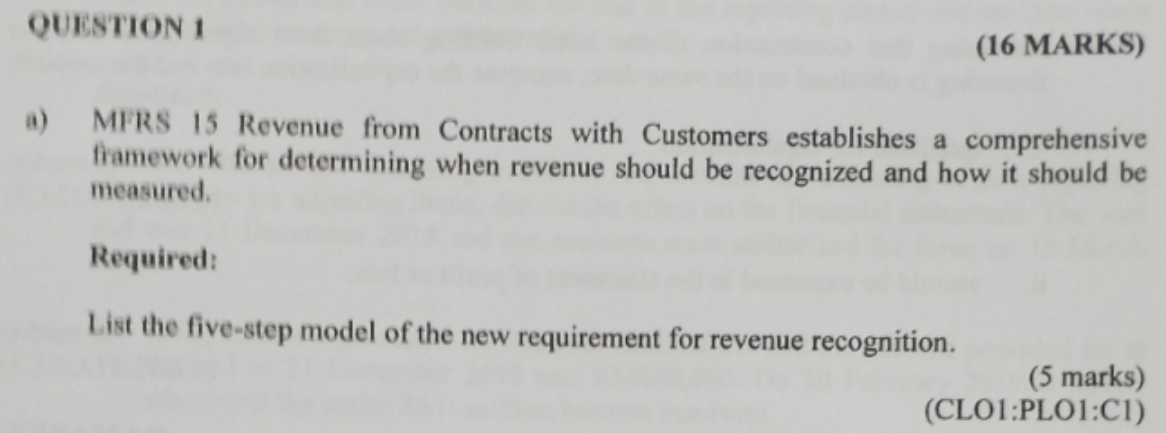 QUESTION 1 (16 MARKS) MFRS 15 Revenue from Contracts | Chegg.com