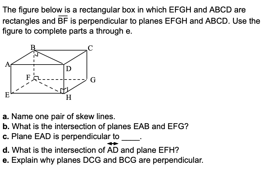 Solved The figure below is a rectangular box in which EFGH | Chegg.com