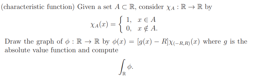 Solved Characteristic Function Given A Set A⊂r Consider 