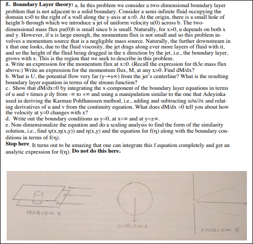 5. Boundary Layer theory: a. In this problem we | Chegg.com