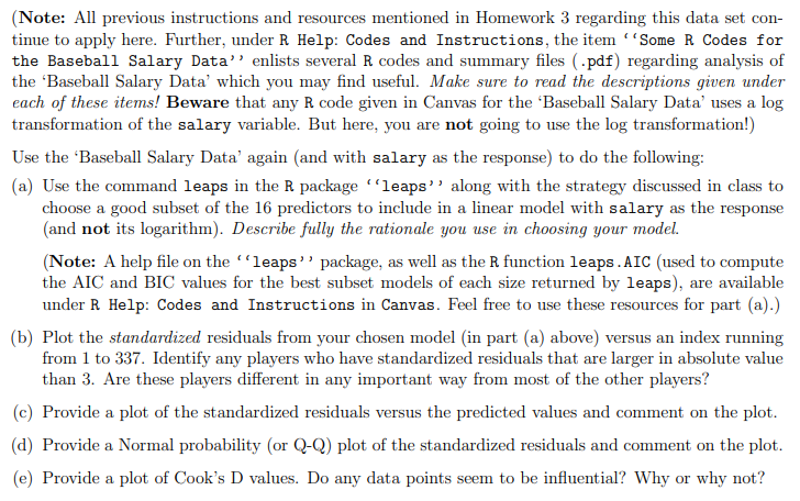 (Note: All previous instructions and resources | Chegg.com