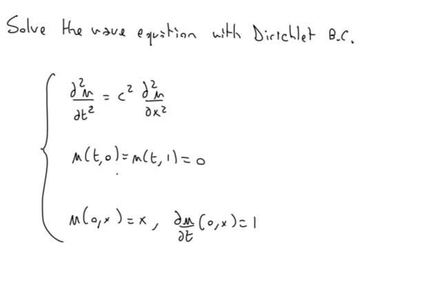 Solved Solve the wave equation with Dirichlet B.C. d² m = | Chegg.com