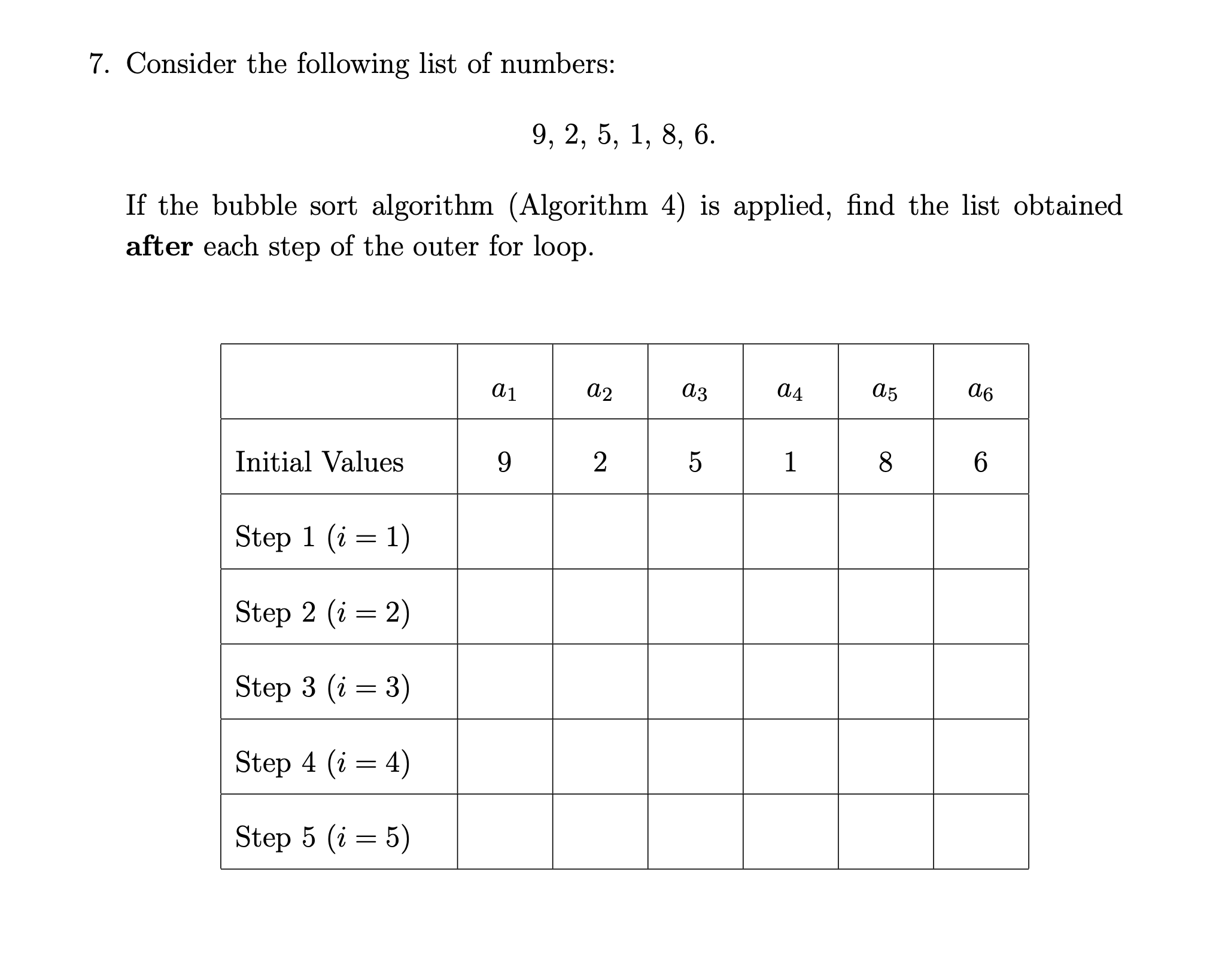 Solved 6. Consider the following list of prime numbers:2, 3, | Chegg.com