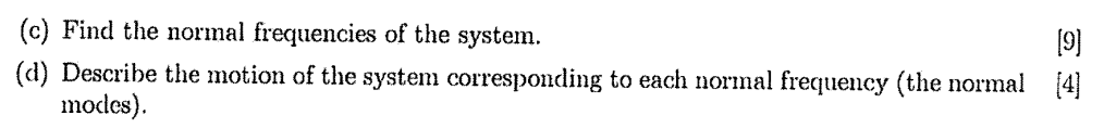 Solved Two equal masses m are constrained to move without | Chegg.com