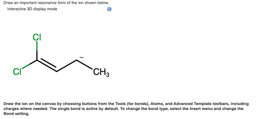 Solved Draw an important resonance form of the ion shown | Chegg.com
