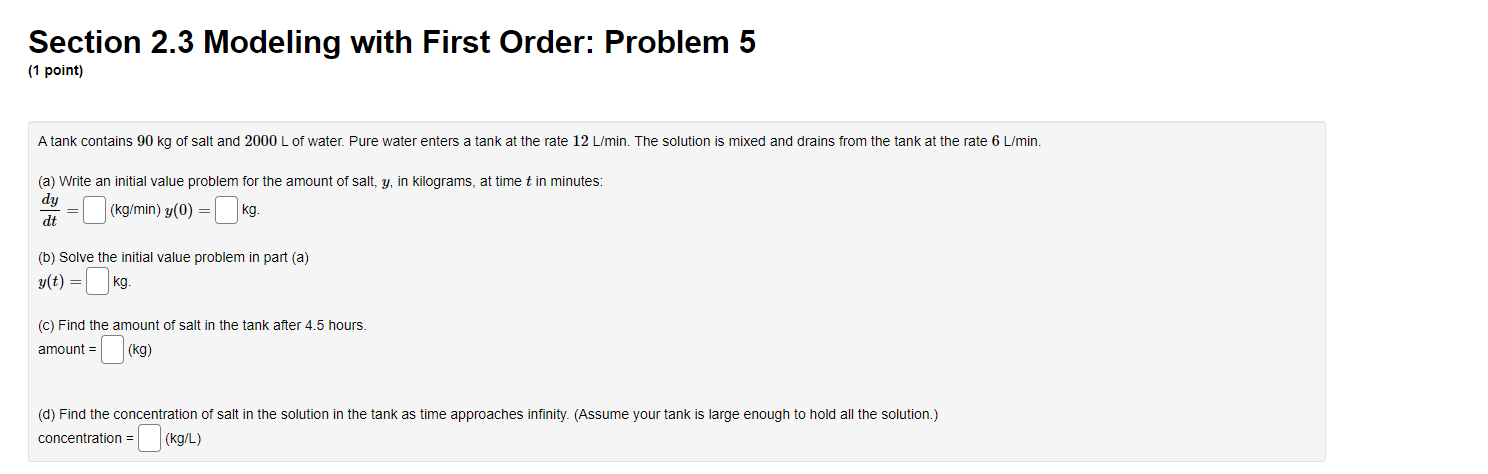 Solved Section 2 3 Modeling With First Order Problem 5 1