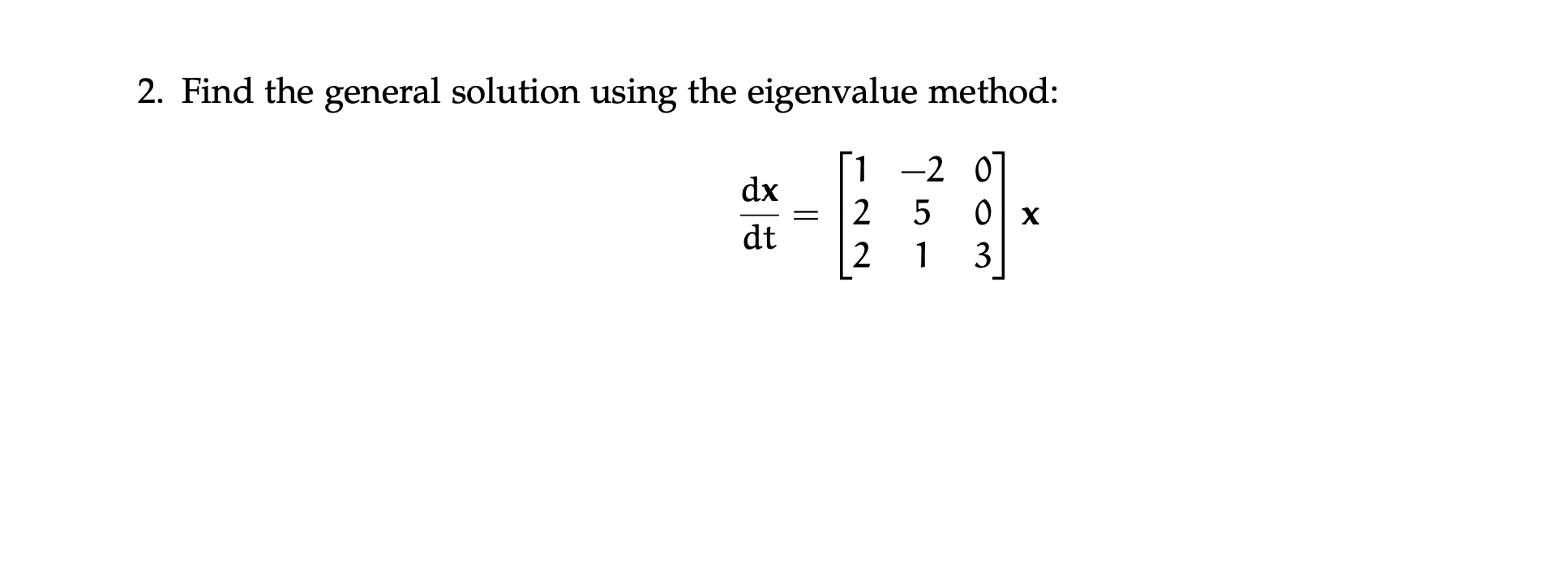 Solved 2. Find the general solution using the eigenvalue | Chegg.com
