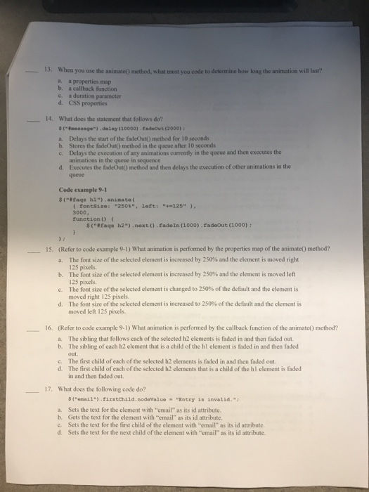 Solved 13 Use Animate Method Must Code Determine Long Animation Last Properties Map B 6733