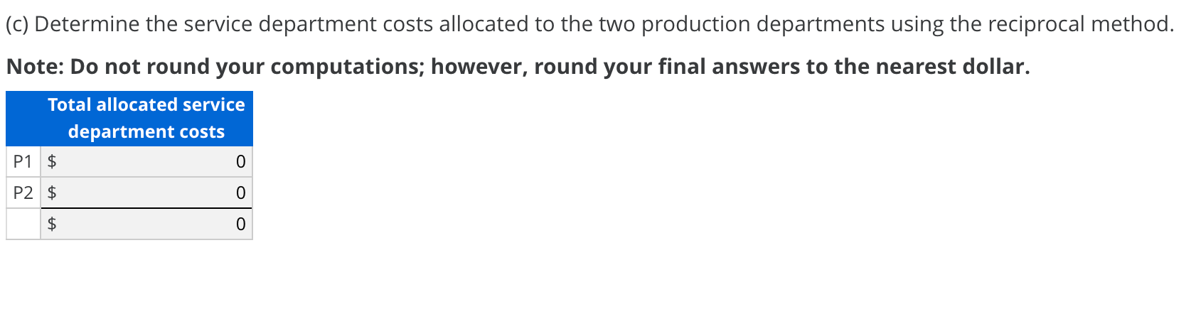 Solved Direct, sequential, and reciprocal allocation Ming | Chegg.com