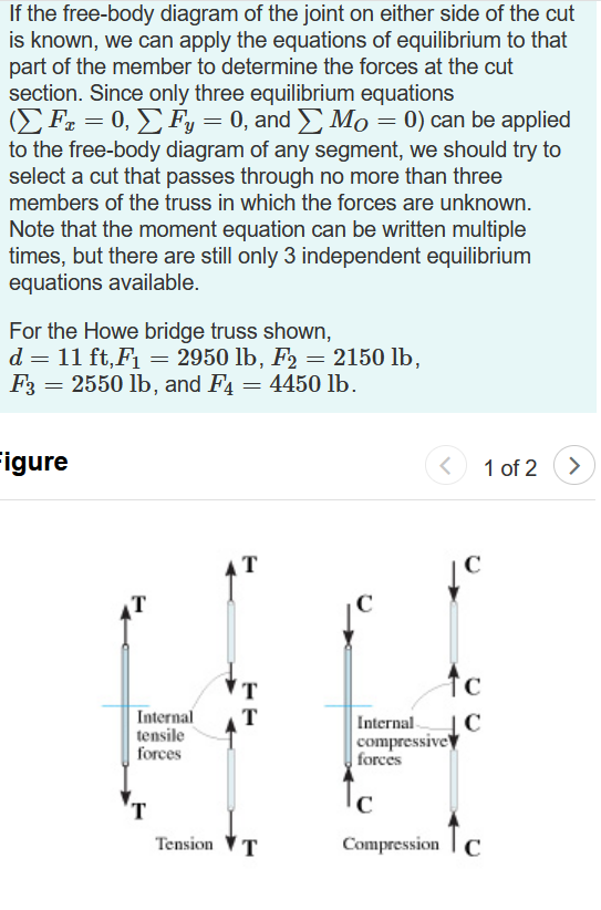 Part A - Determining the forces in three specified | Chegg.com