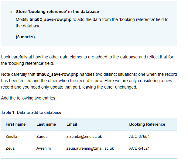 Solved Please help me with this, i cant get the booking | Chegg.com