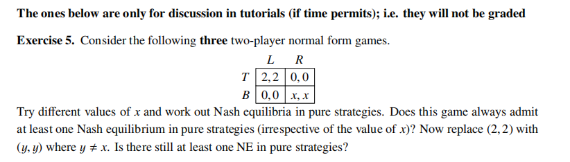 Solved The ones below are only for discussion in tutorials | Chegg.com