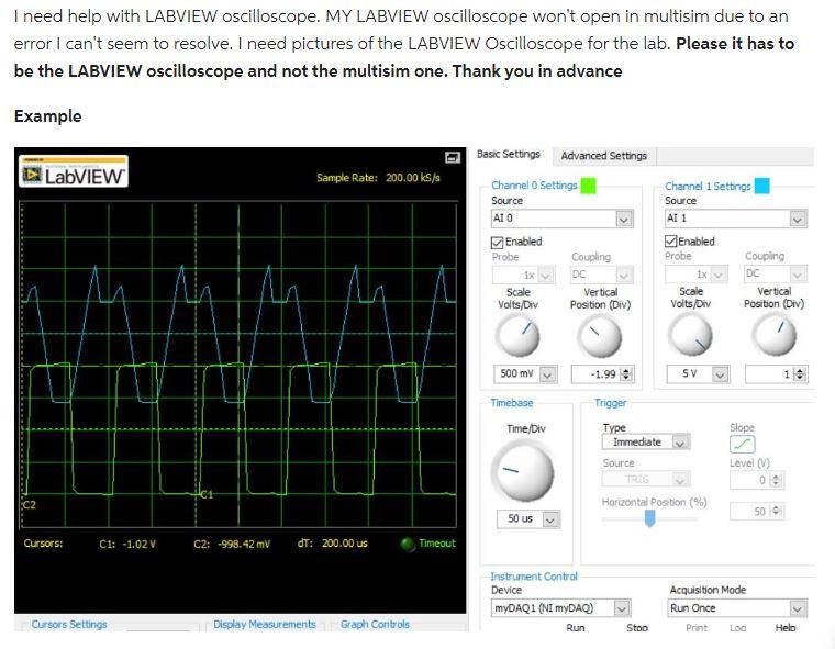 Solved I need help with LABVIEW oscilloscope. MY LABVIEW | Chegg.com