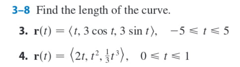 Solved -8 Find the length of the curve. 3. | Chegg.com